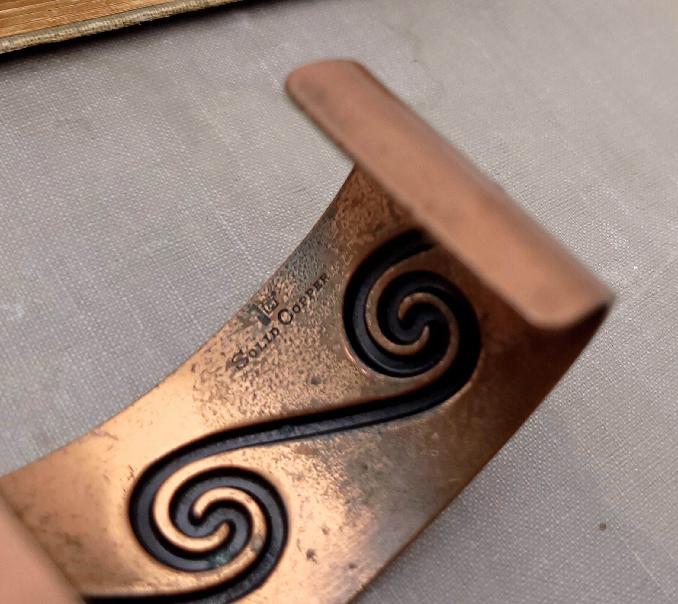 Vintage Copper Cuff Bracelet Spiral Design Bell Trading Post - Etsy