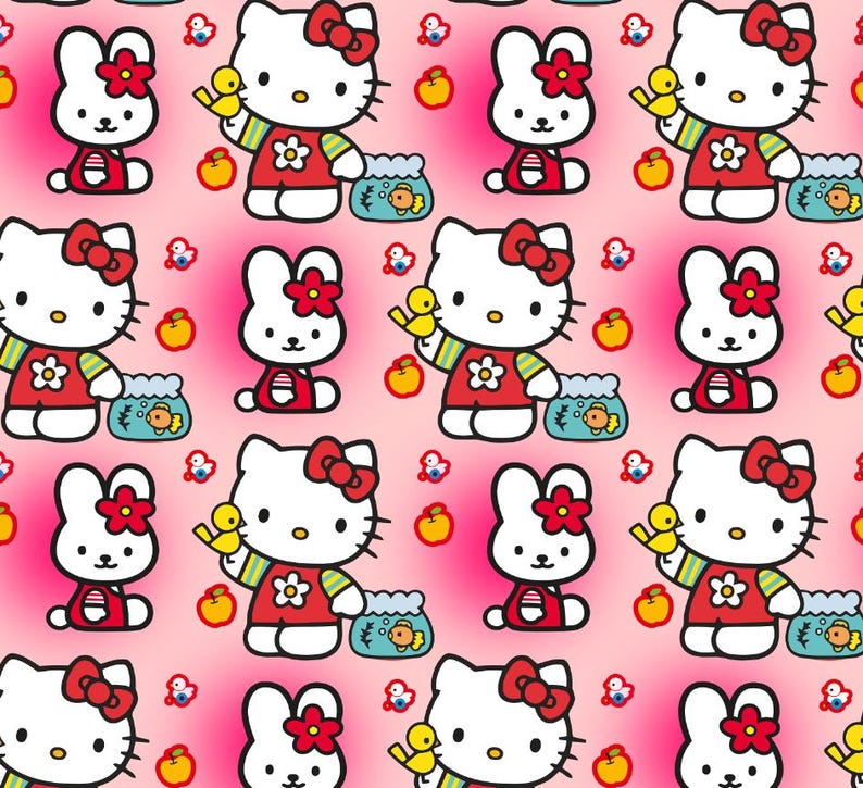 Cute Kitty Cats Pattern Pure Cotton Fabric| 100% Cotton Fabric by Half ...