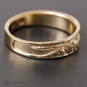 Haleakalā Volcano 14k Gold Wedding Band: Landscape Ring - Etsy
