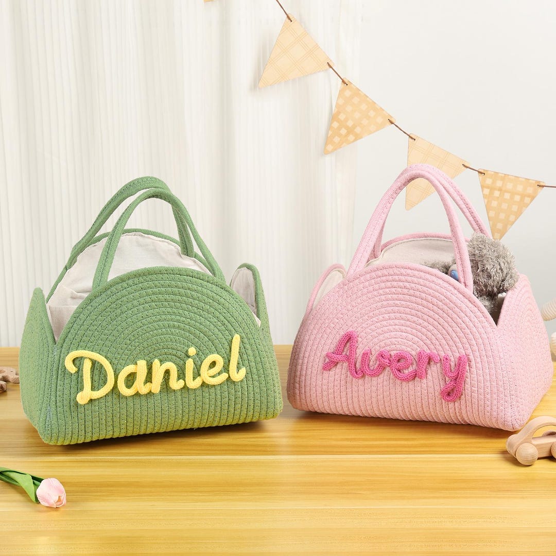 Personalized Embroidered Name Diaper Caddy,custom Baby Name Basket ...
