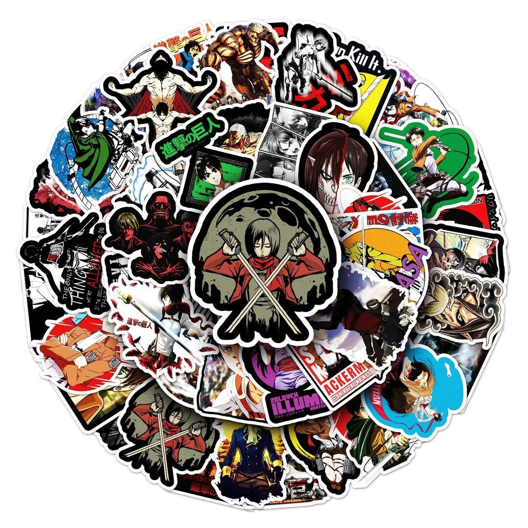 51pcs-attack on Titan Sticker Pack | AOT Anime Stickers | Manga Decals ...