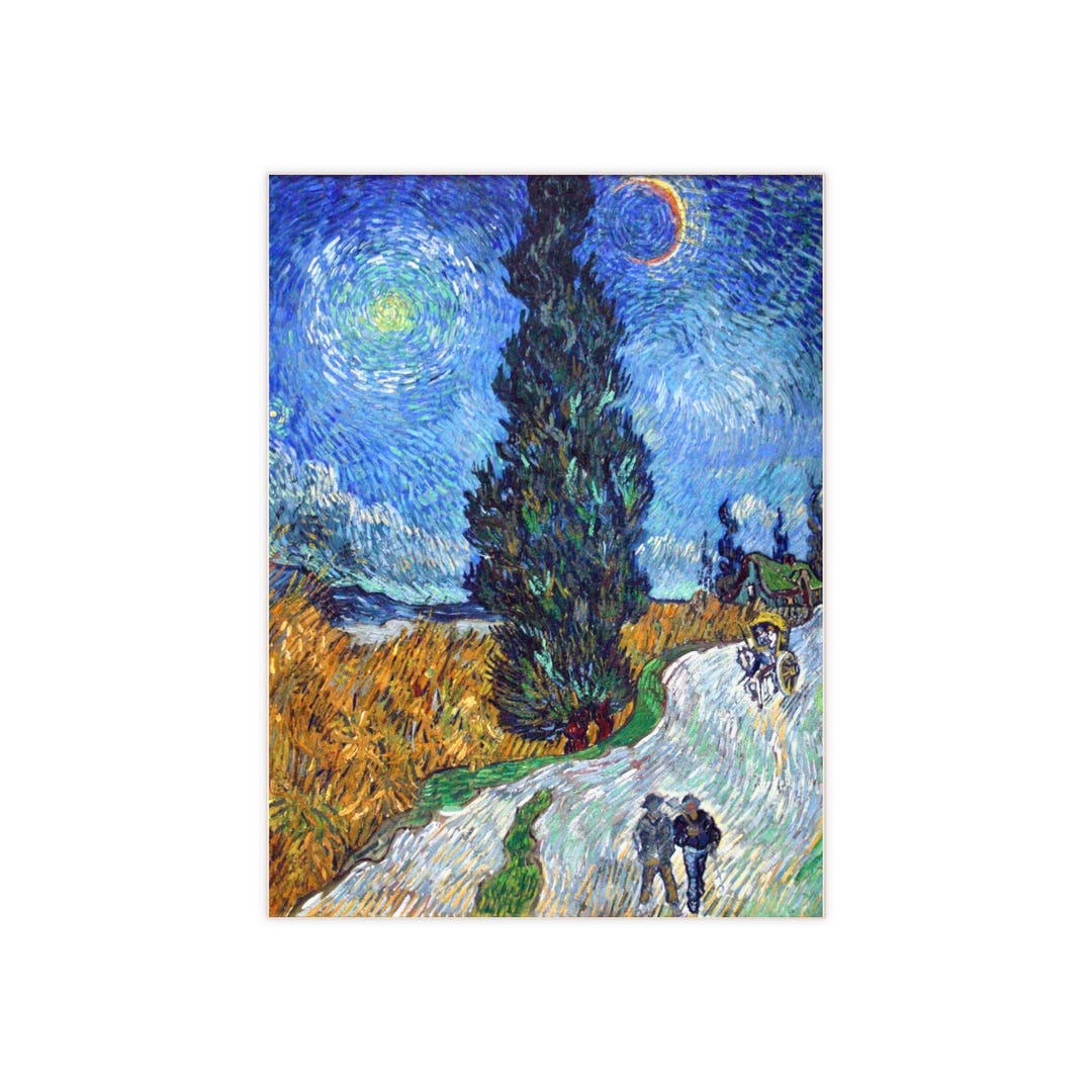 Vincent Van Gogh Starry Night With Cypress Ceramic Art Tile | Classic ...