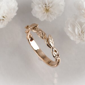 Woven Vine Ring in Solid 14 Karat or 10 Karat Yellow, White, or Rose ...