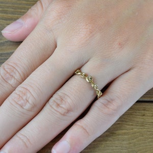 Intertwined Ivy Ring, Solid 14 Karat or 10 Karat Yellow, White, or Rose ...