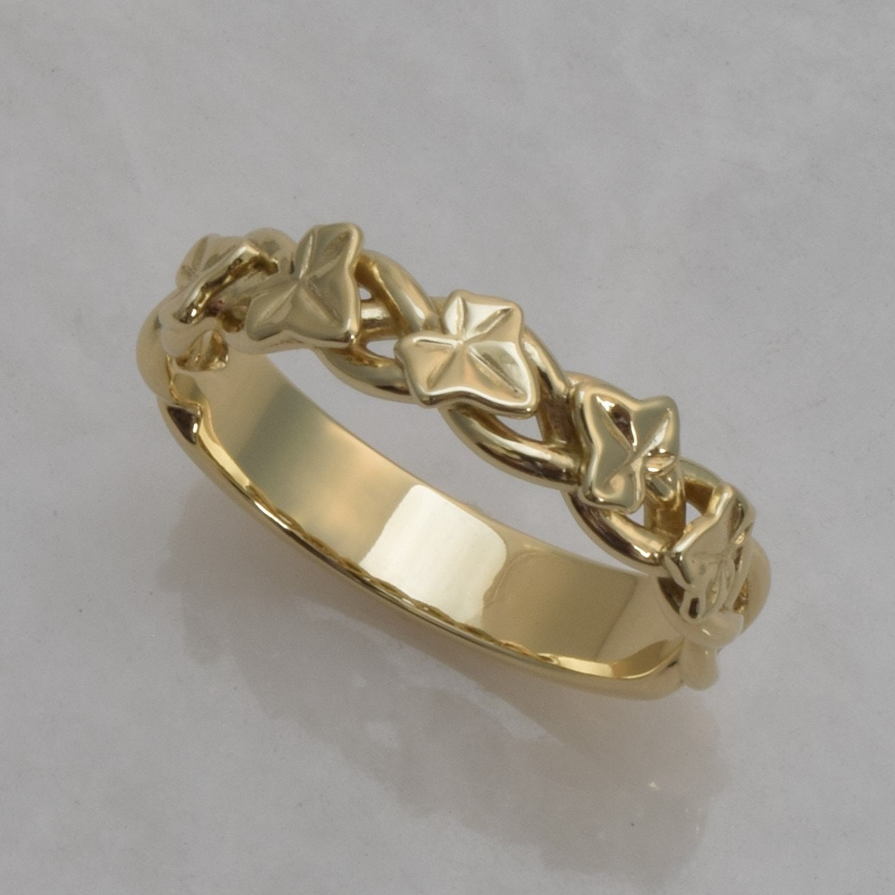 Braided Vines Ring Solid Yellow White or Rose Gold Woven | Etsy