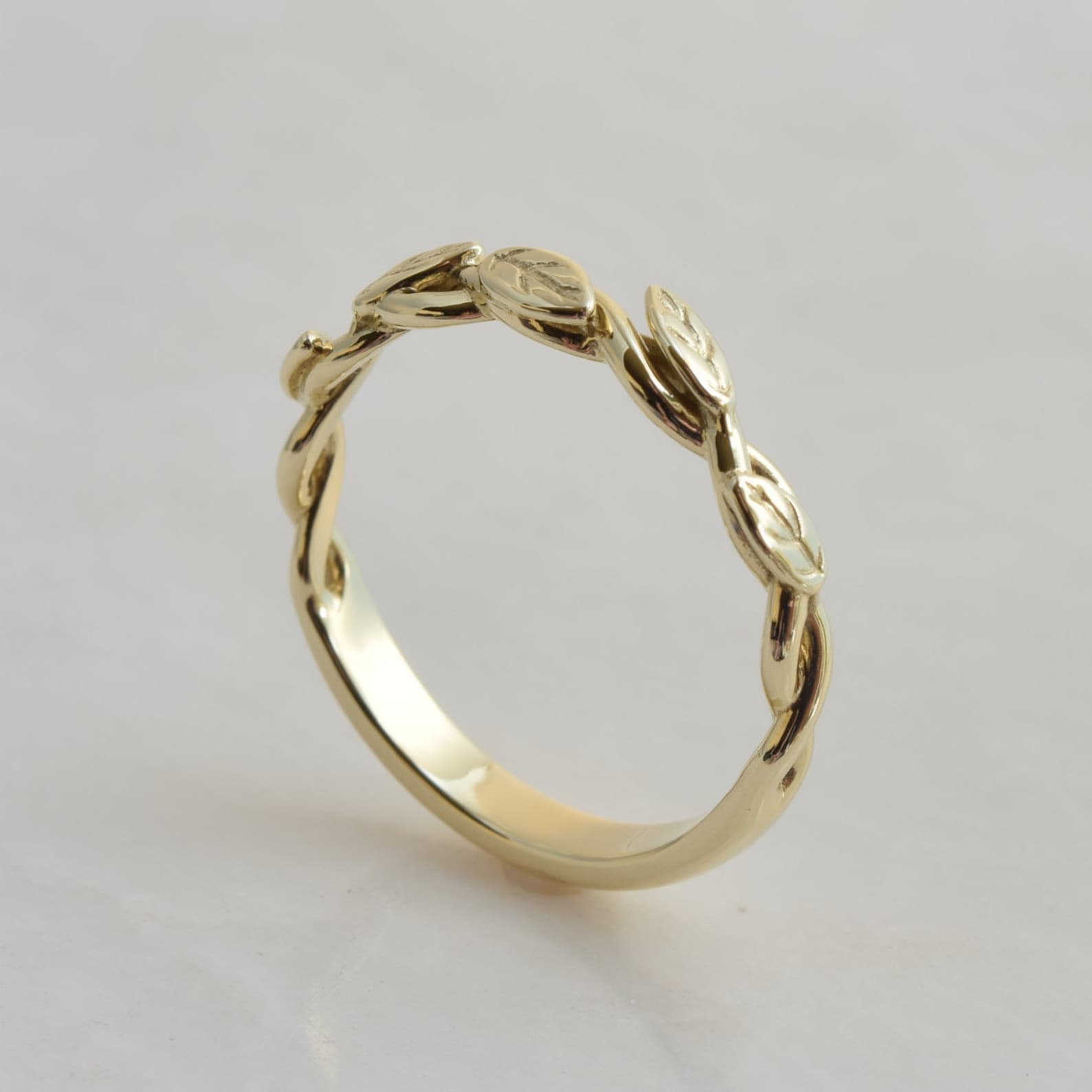 Intertwined Vine Ring, Solid 14 Karat Yellow, White, or Rose Gold, or ...