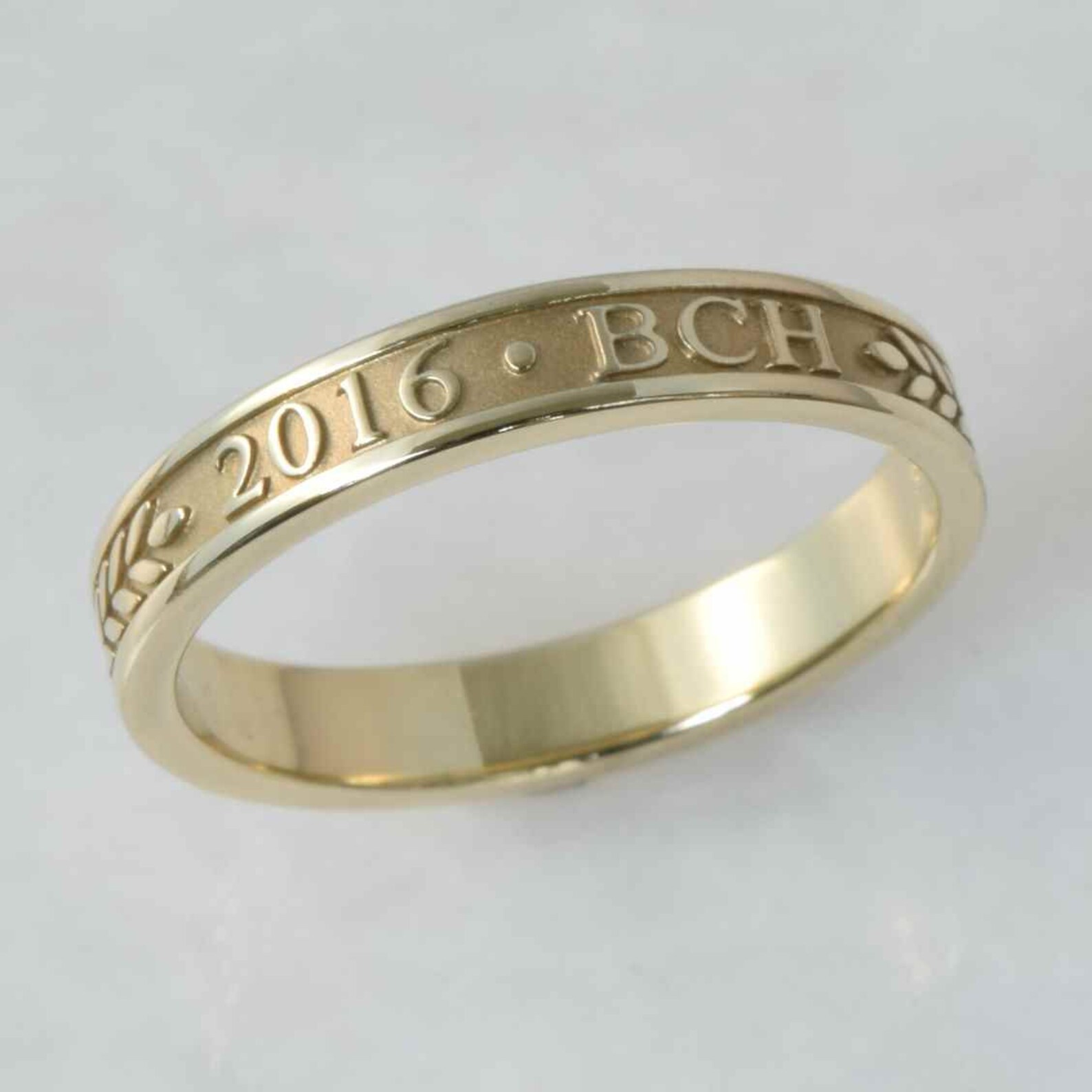 Custom Graduation Band 14kt Solid Yellow Gold or White Gold - Etsy