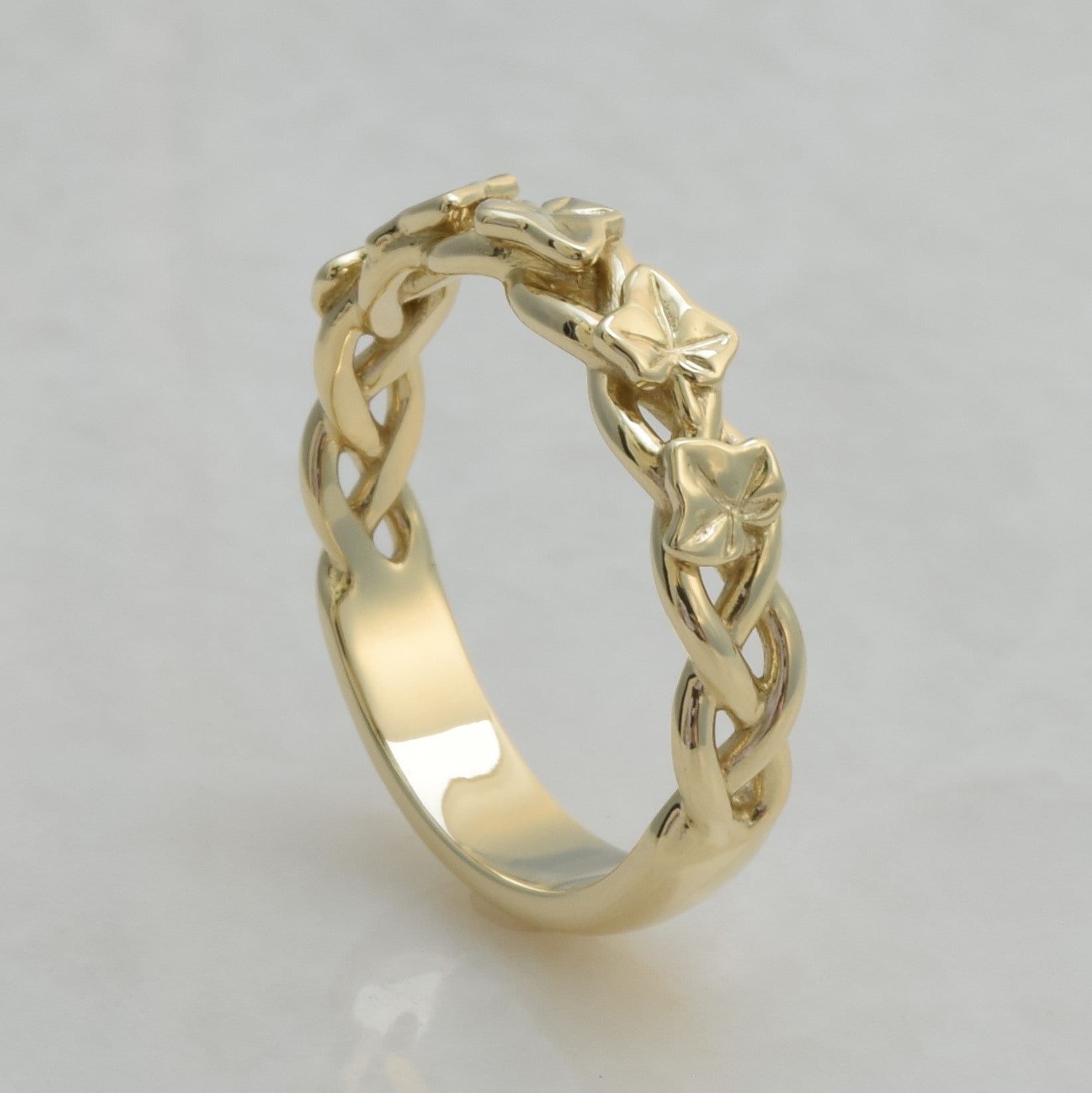 Braided Vines Ring Solid Yellow White or Rose Gold Woven | Etsy