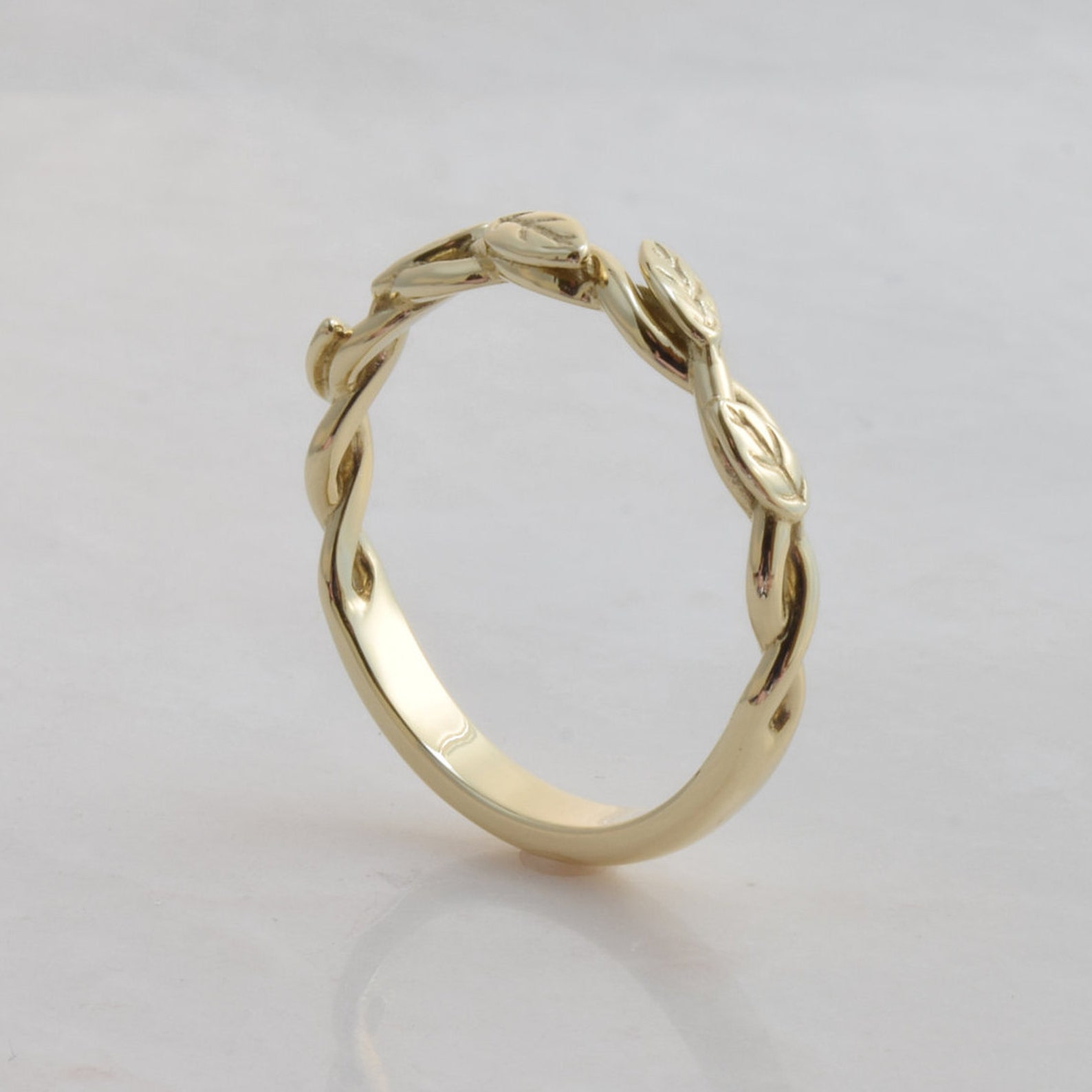 Intertwined Vine Ring, Solid 14 Karat Yellow, White, or Rose Gold, or ...