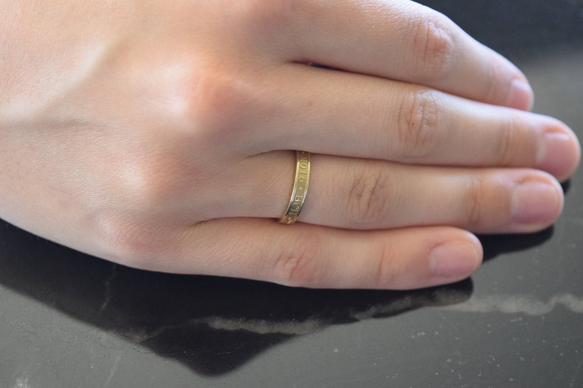 Custom Graduation Band 14kt Solid Yellow Gold or White Gold - Etsy Canada
