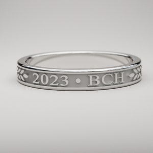 Custom Graduation Band 14kt Solid Yellow Gold or White Gold, Stackable ...