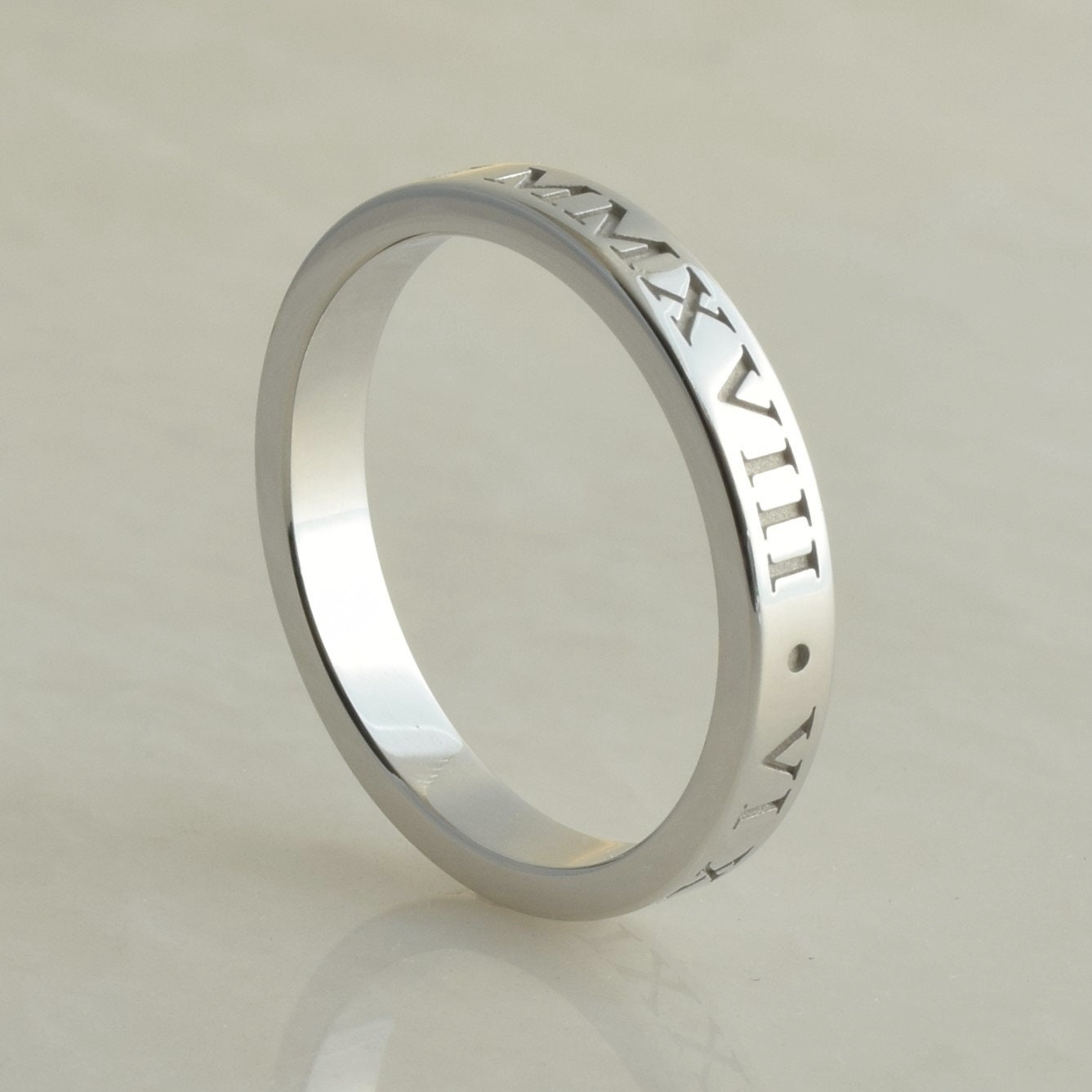 Personal Numeral Ring Solid 10K Gold Roman Numerals | Etsy