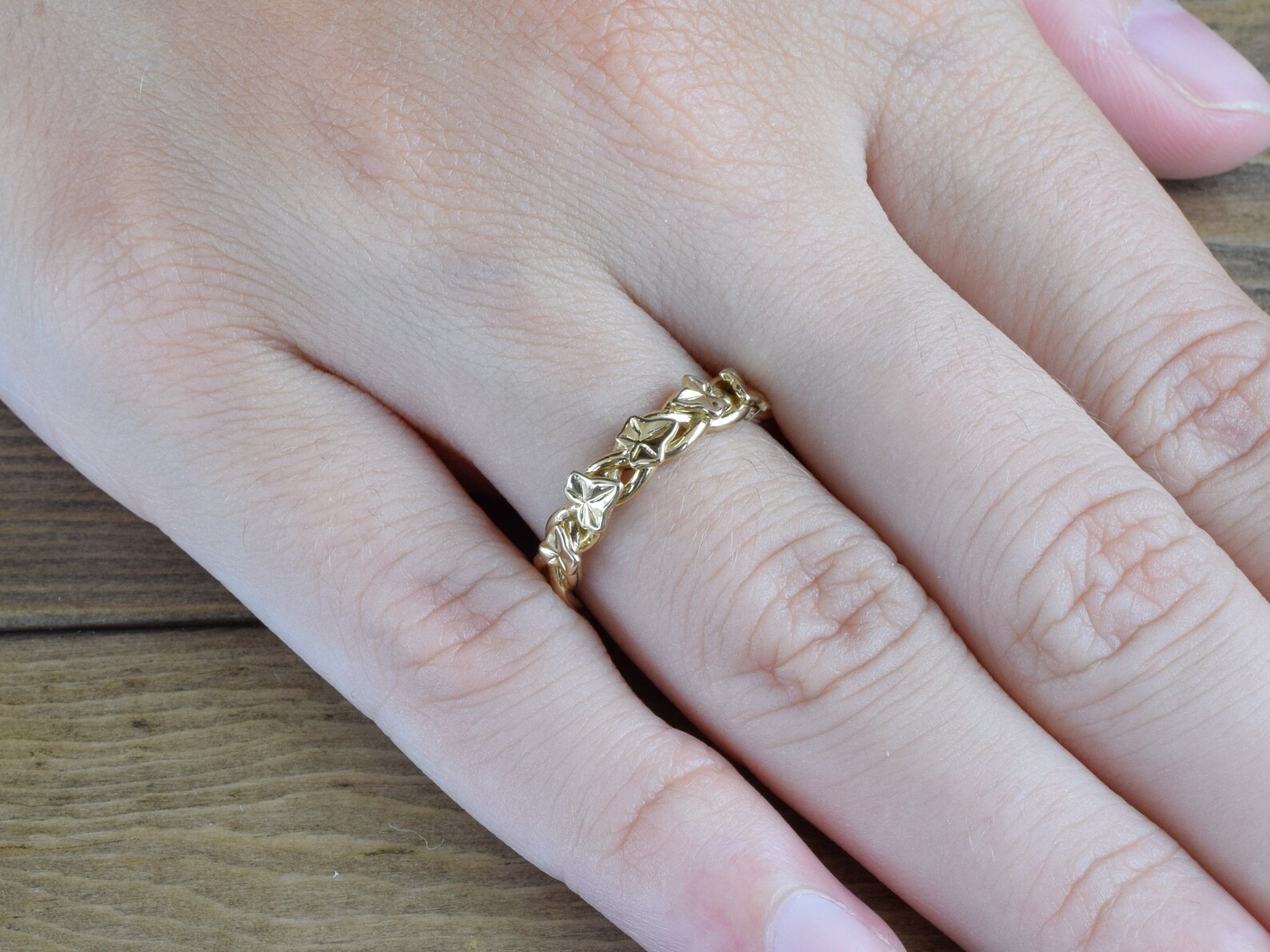 Braided Vines Ring Solid Yellow White or Rose Gold Woven - Etsy