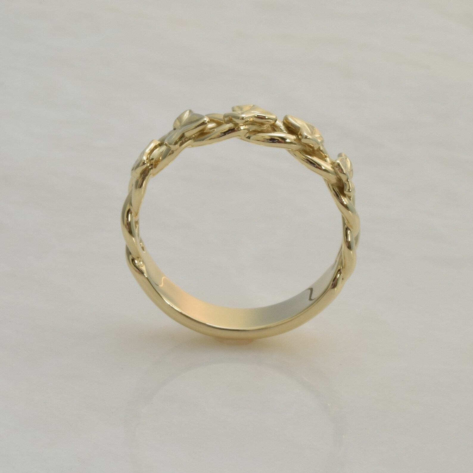 Braided Vines Ring Solid Yellow White or Rose Gold Woven | Etsy