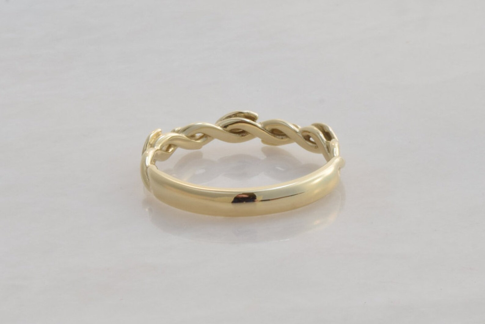Intertwined Vine Ring, Solid 14 Karat Yellow, White, or Rose Gold, or ...