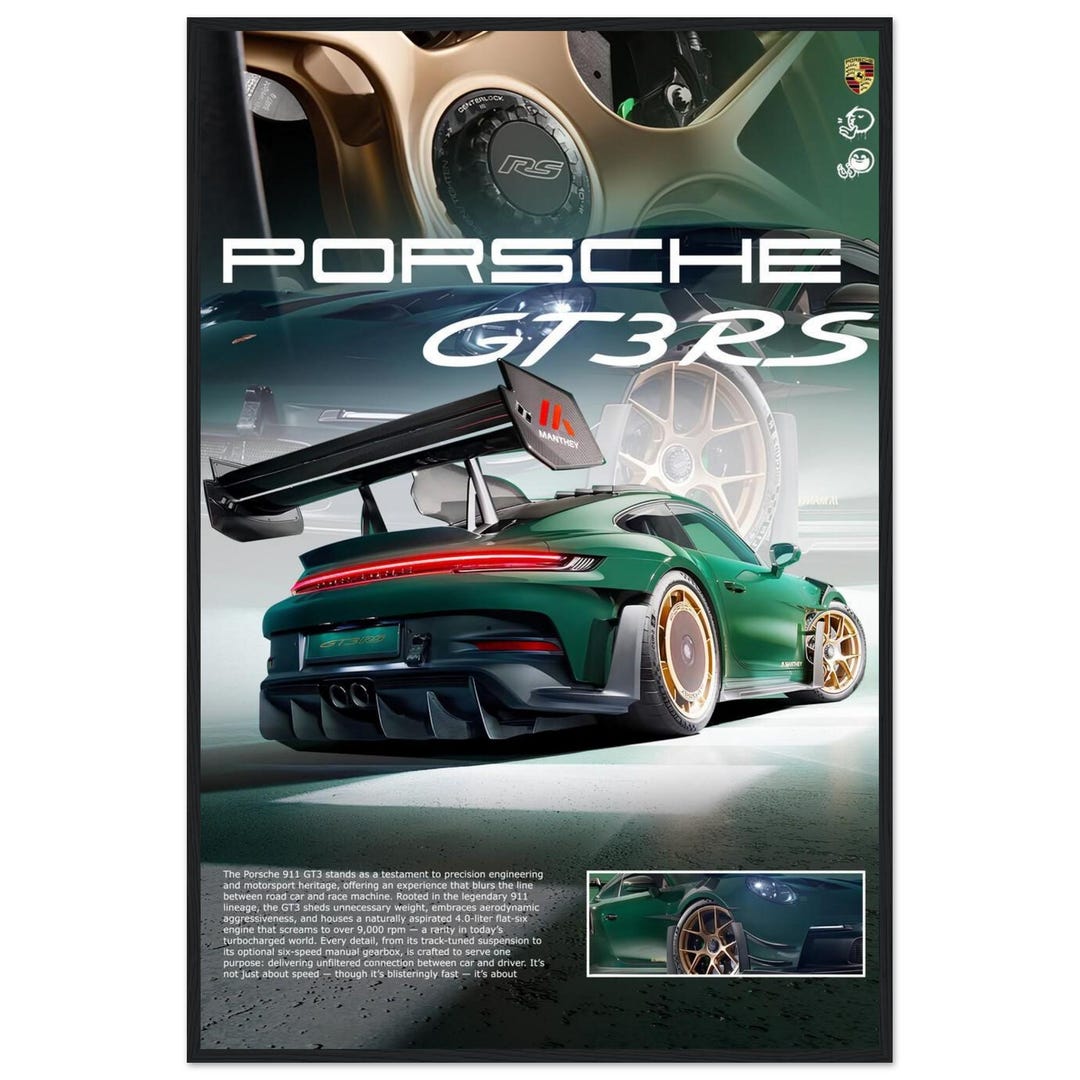 Porsche 911 GT3 RS Poster | Framed Supercar Wall Art - Etsy