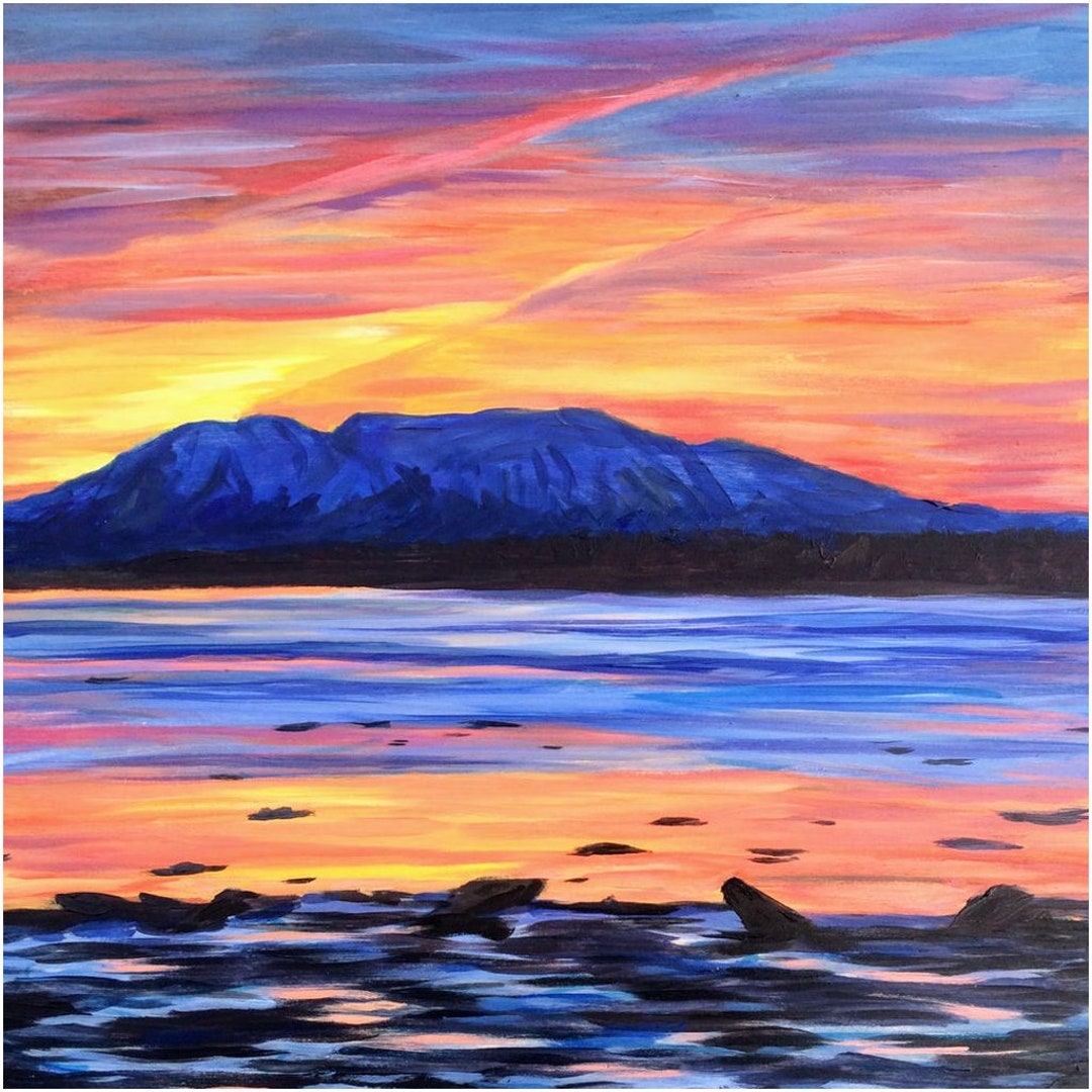Alaska Art Print Prismacolor Mt. Susitna 8x8 Image - Alaska Wall Art by ...
