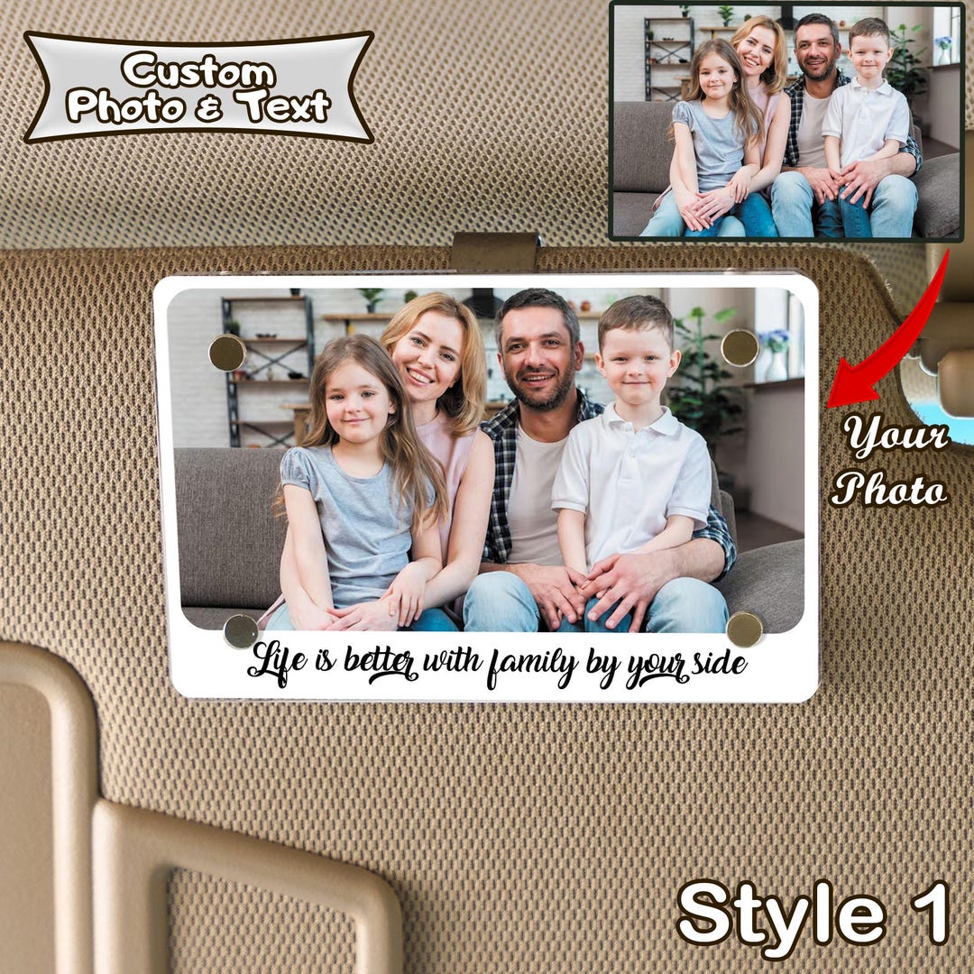 Custom Photo Car Visor Clip With Frame Personalized Car Decor, Drive ...