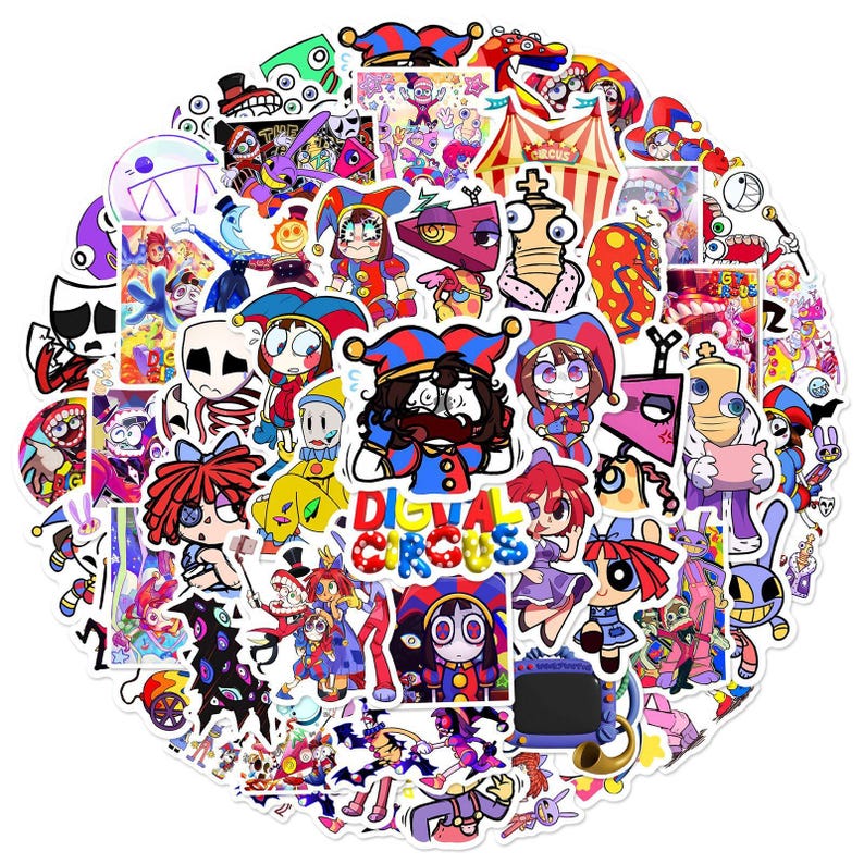 60pcs-the Amazing Digital Circus Stickers | Pomni Jax Ragatha Gangle ...