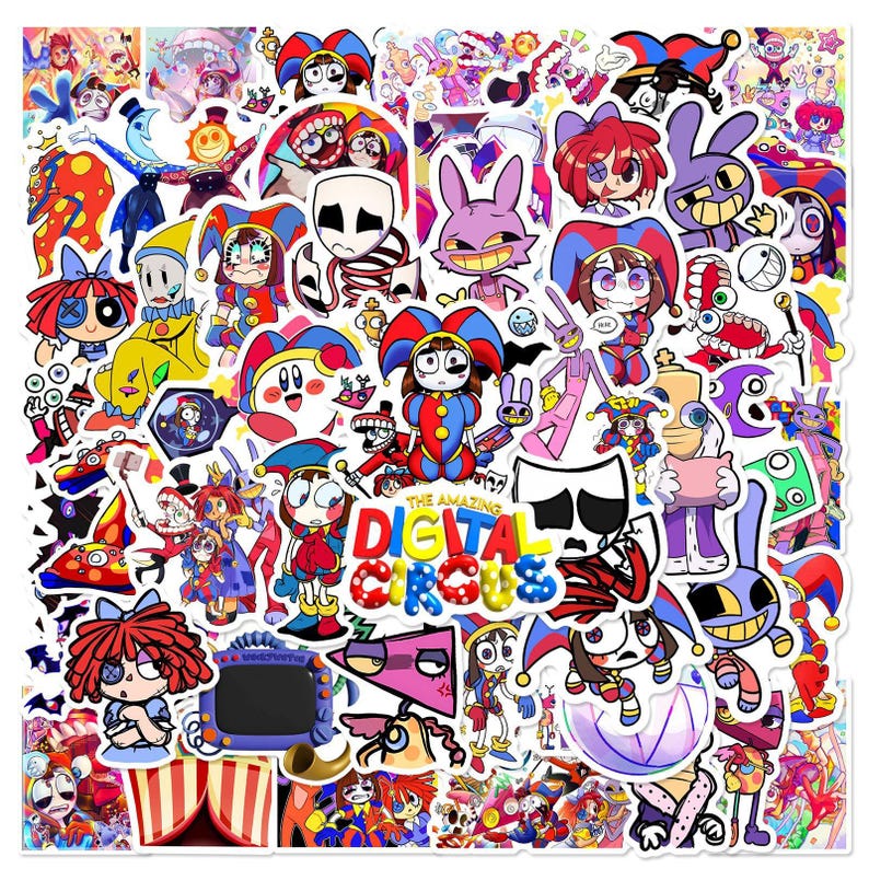 60pcs-the Amazing Digital Circus Stickers | Pomni Jax Ragatha Gangle ...