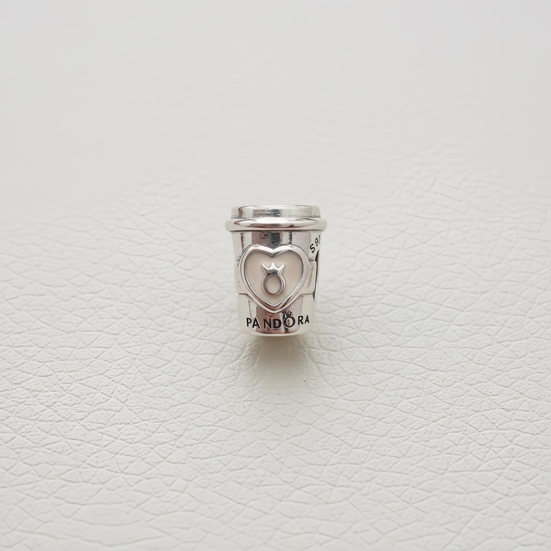 Sterling Silver Coffee Cup Charm | Pandora Bracelet Barista Bead - Etsy