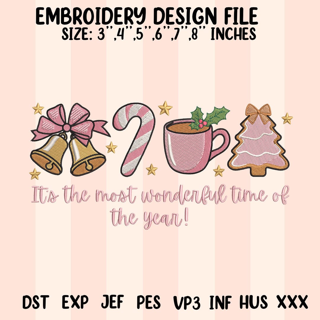 Christmas Embroidery Design, Jingle Bell Theme (digital File) - Etsy