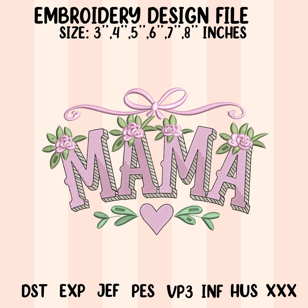 Floral Mama Applique Embroidery Design, Flower Mama Machine Embroidery ...