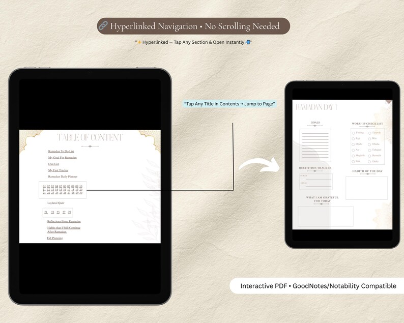 Ramadan Planner 2026 Digital Hyperlinked Pdf Goodnotes & Ipad, Quran ...