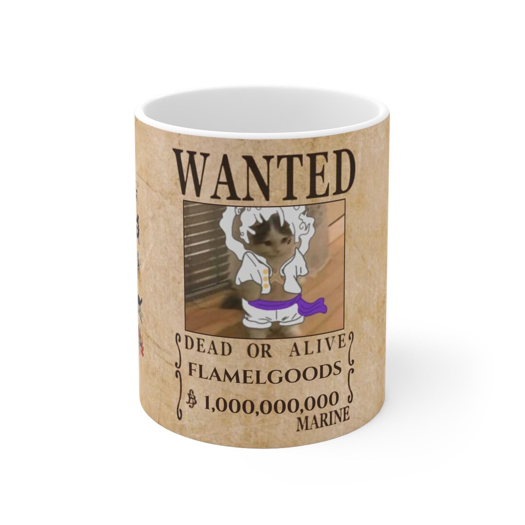 Custom One Piece Wanted Mug, Anime Coffee Mug Gift - Etsy