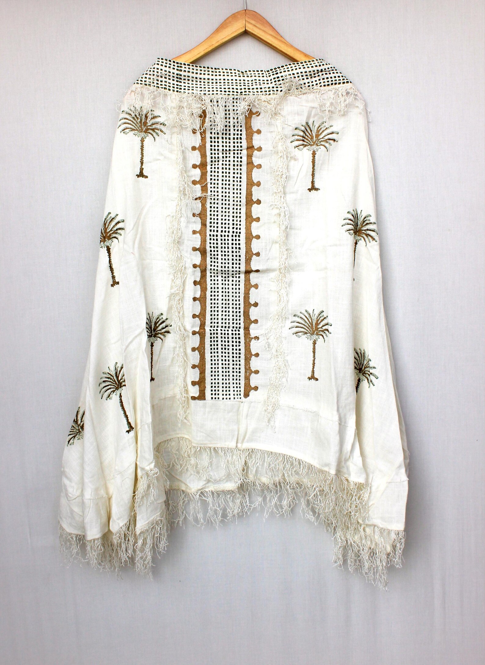 Boho Hand Block Print Palm Tree Co-ord Set – Cotton Sleeveless Crop Top ...
