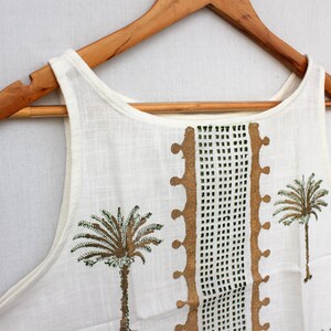 Boho Hand Block Print Palm Tree Co-ord Set – Cotton Sleeveless Crop Top ...