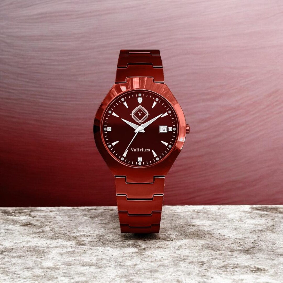 Red Wristwatch | Bold Unisex Design With Adjustable Bracelet - Etsy