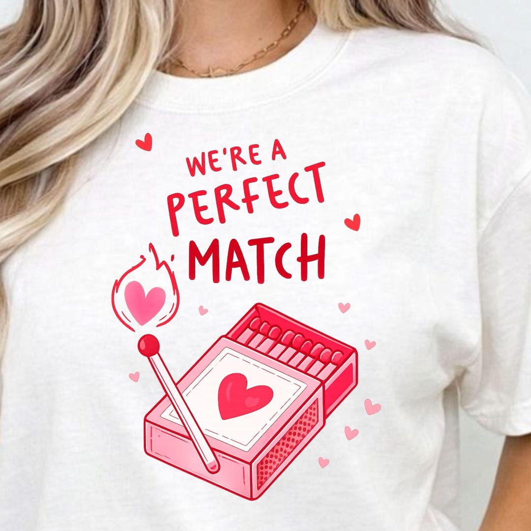 Perfect Match Valentine PNG | We’re a Perfect Match PNG | Cute Love ...