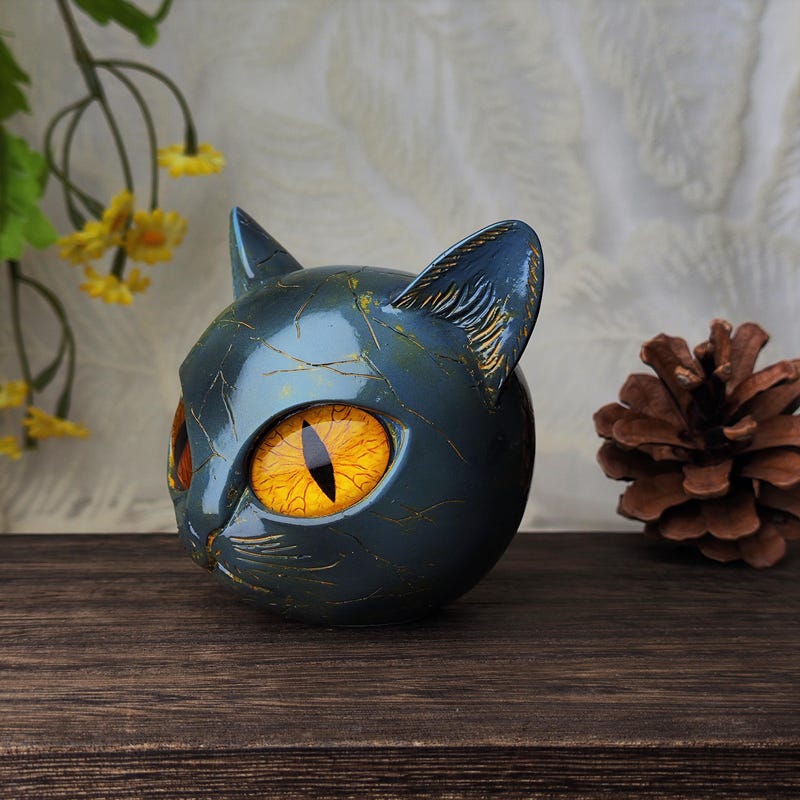 Luxury Black Cat Stone Sculpture - Etsy