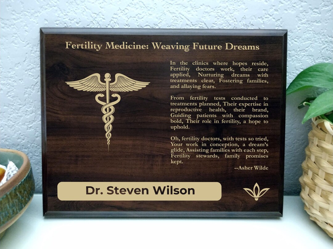 Fertility Doctor Gift Plaque | Personalized Poem for Reproductive ...