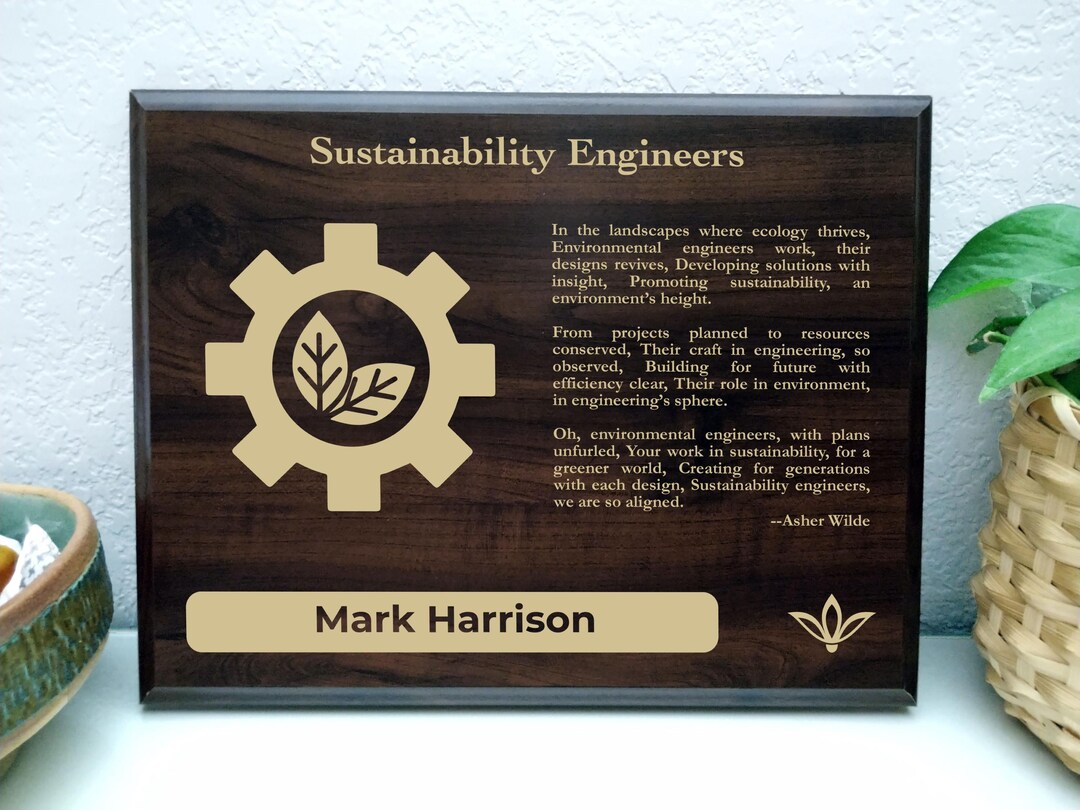Environmental Engineering Gift Plaque | Personalized Poem for Nature ...
