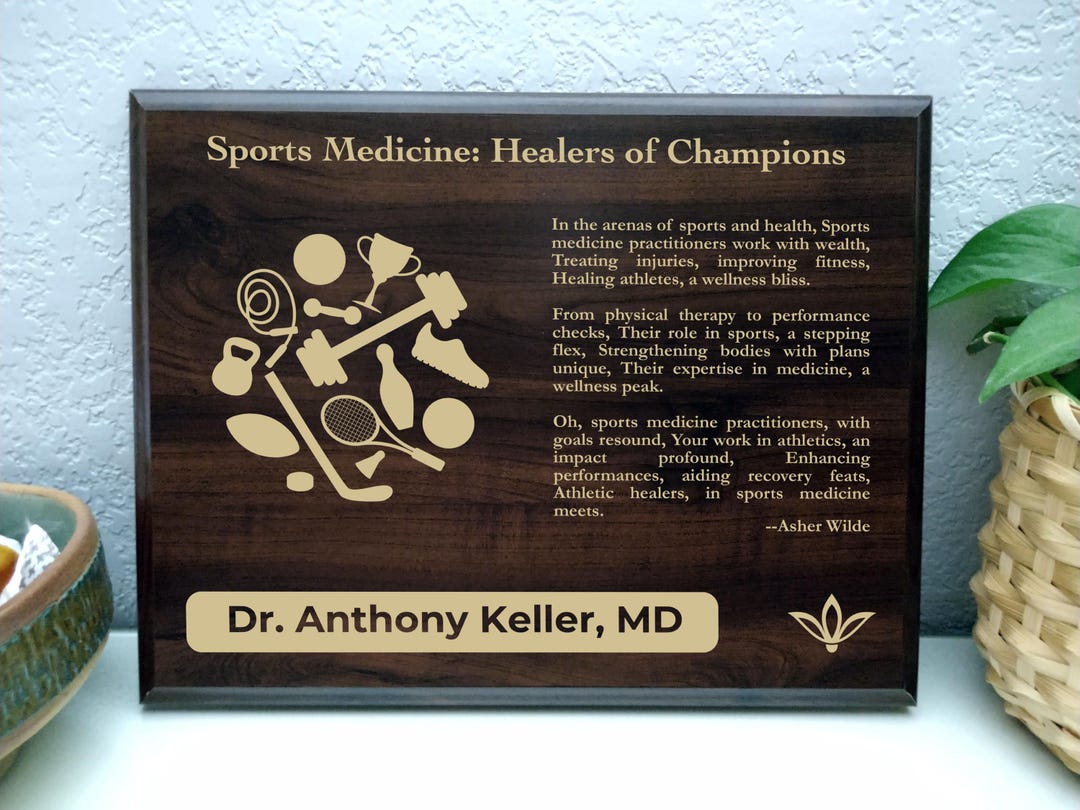 Sports Medicine Gift Plaque | Personalized Poem for Athletic Therapy ...