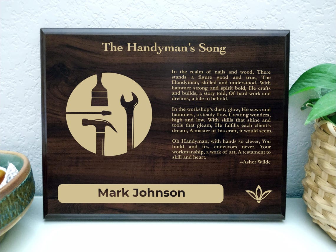 The Handyman's Song - a Personalized Gift for Fixing Everything When ...