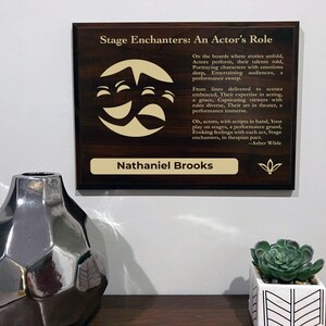 Actors Gift Plaque | Personalized Poem for Dramatic Theater ...