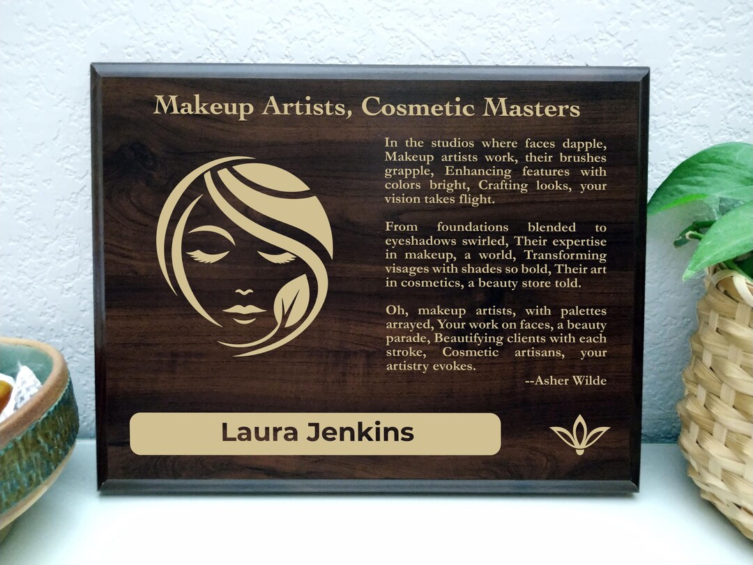 Makeup Gift Plaque | Personalized Poem for Cosmetics Artistry | Beauty ...