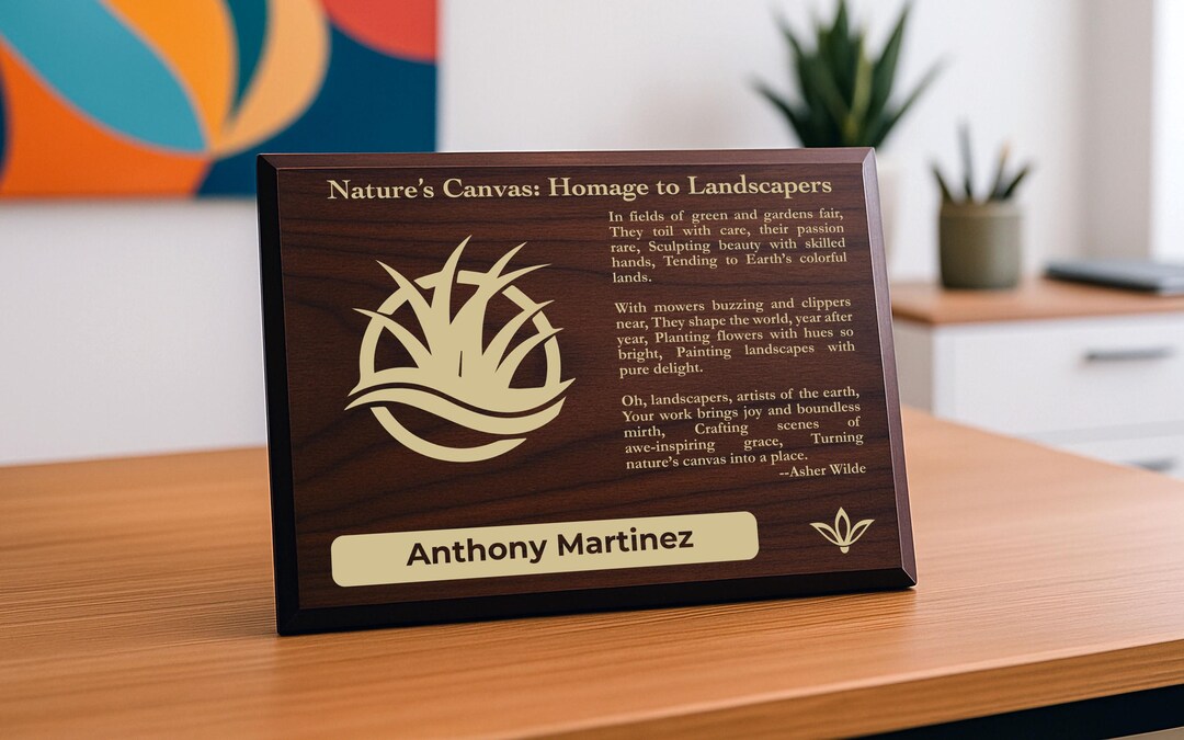 Landscaper Gift Plaque | Personalized Poem for Groundskeepers and Turf ...