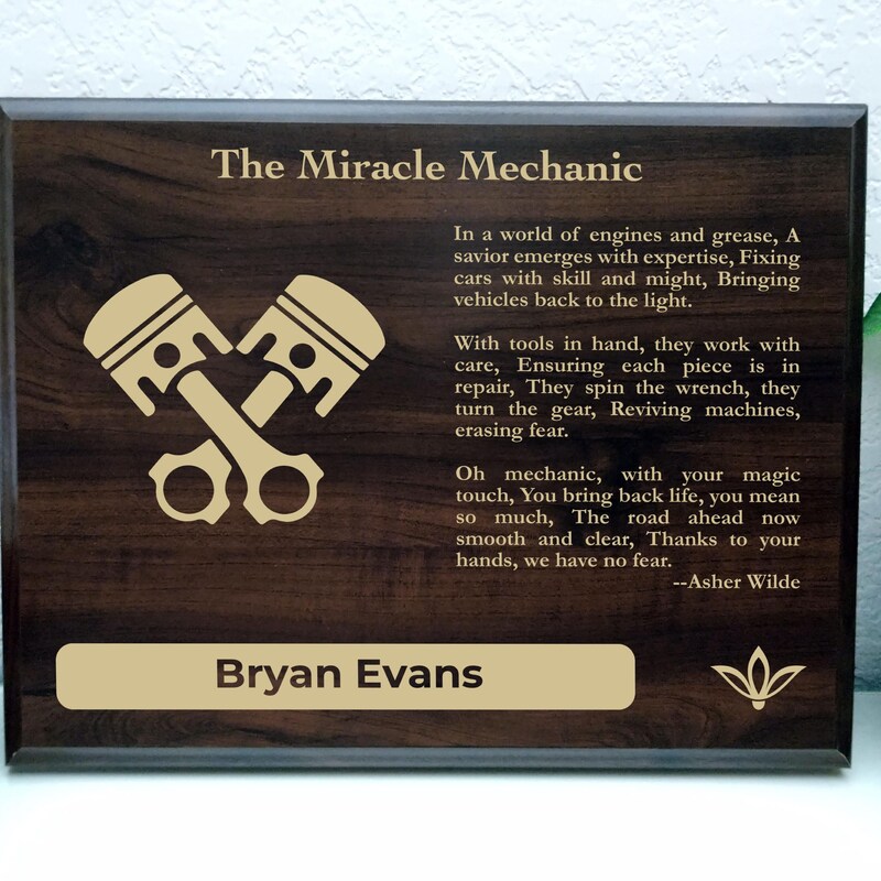 Mechanic Plaque - Etsy
