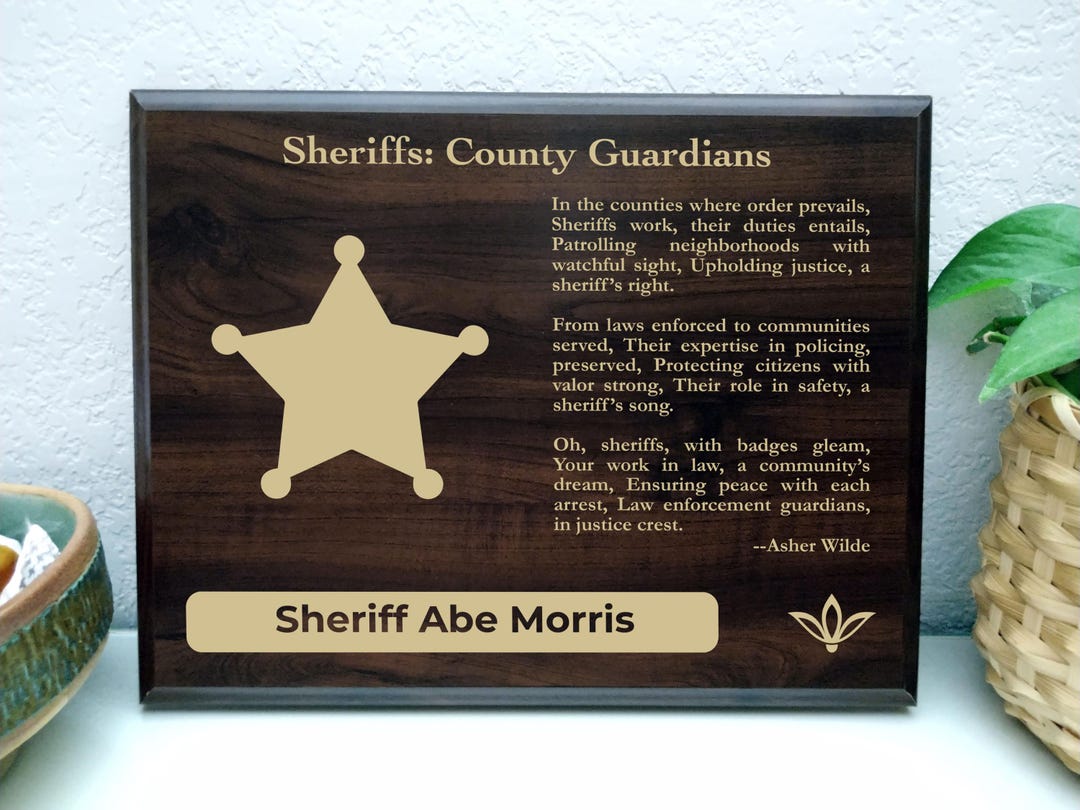 Sheriff Gift Plaque | Personalized Poem for County Law Enforcement ...