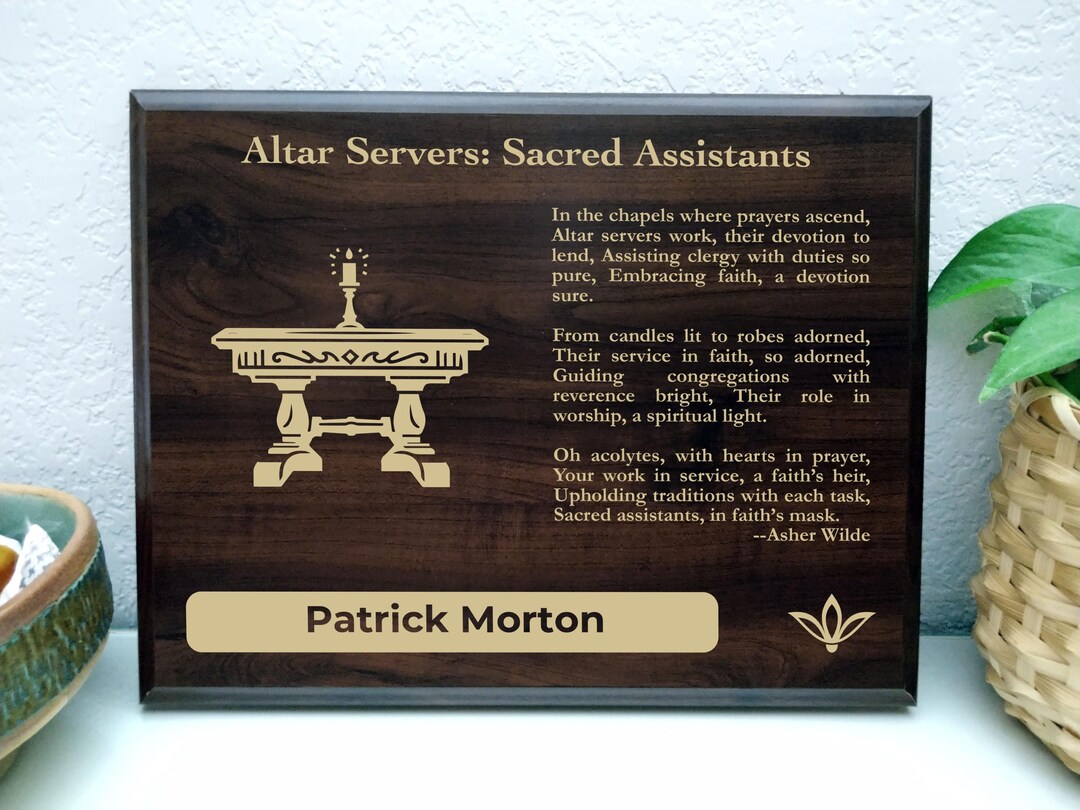 Altar Boy Gift Plaque | Personalized Poem for Altar Servers | Church ...