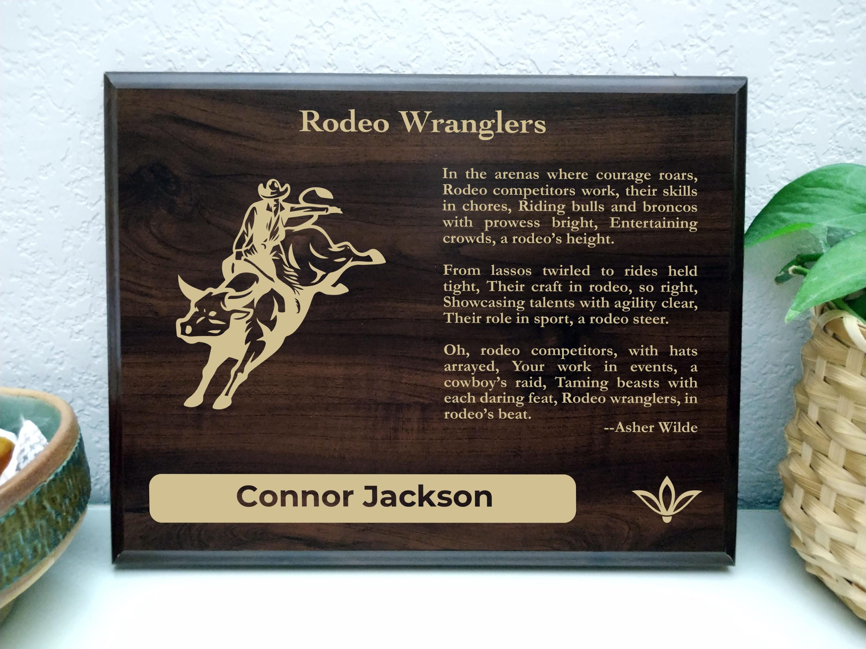 Rodeo Gift Plaque | Personalized Poem for Bull-riding | Professional ...