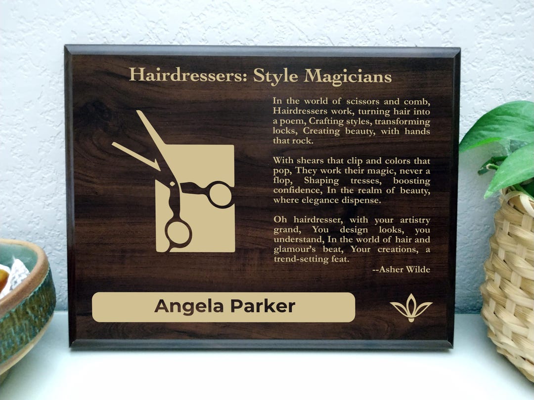 Hairdressers Gift Plaque | Personalized Poem for Hairstylists | Stylist ...
