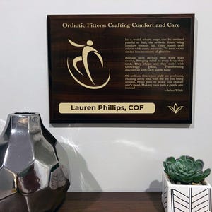Orthotic Fitter Gift Plaque | Personalized Poem for Tailored Pedorthic ...