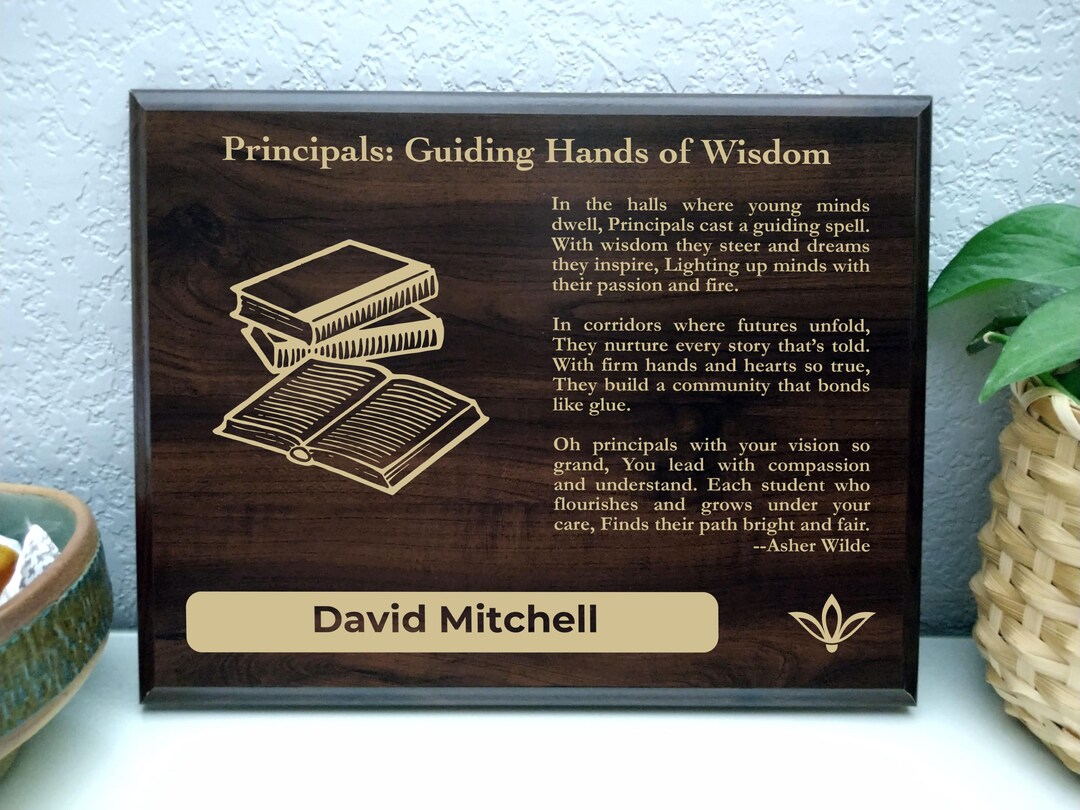 Principal Gift Plaque | Personalized Poem for Educational Leadership ...