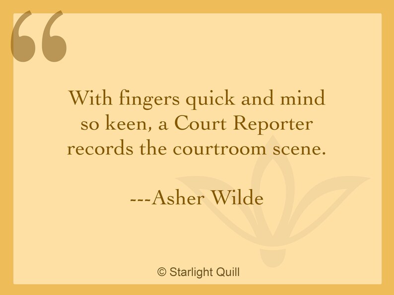Court Reporter Gift Plaque | Personalized Poem for Legal Transcripts ...