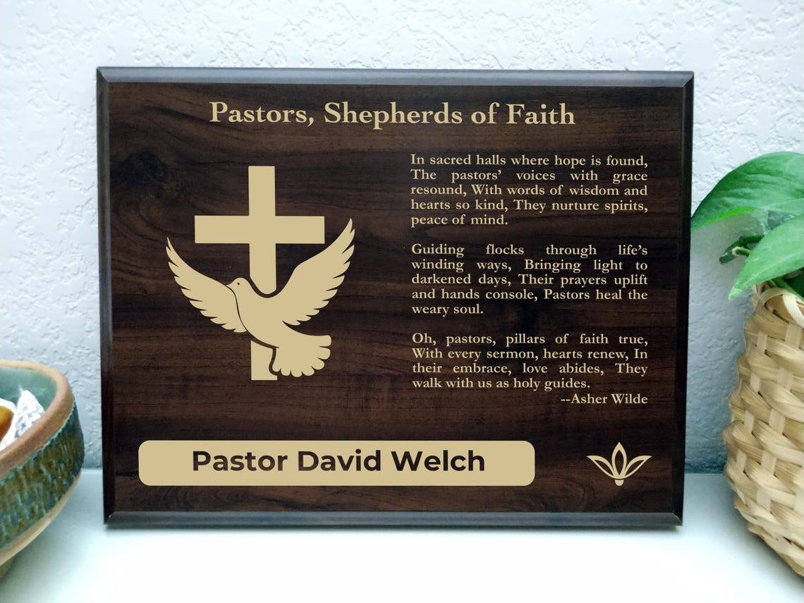 Pastors, Shepherds of Faith - Personalized Gift Plaque for Guiding ...